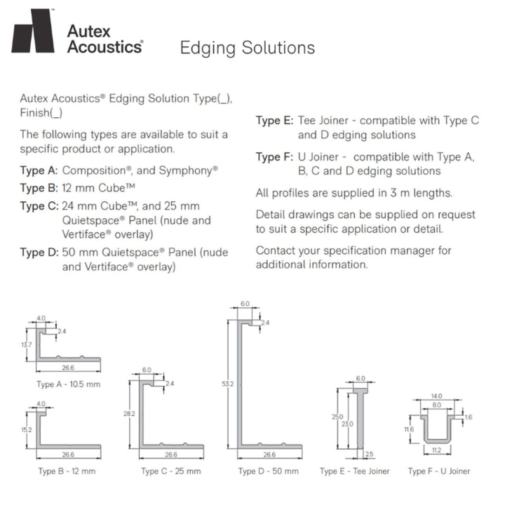 Autex Edging Solutions: Professional Trims for Acoustic Panels ...