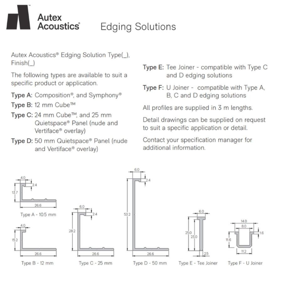 Autex Edging Solutions - Trims for Acoustic Panel Installations ...
